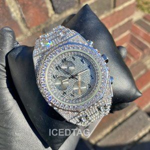 Accessories | Iced Bling Out Mens Luxury White Gold Plated Arabic Dial ...